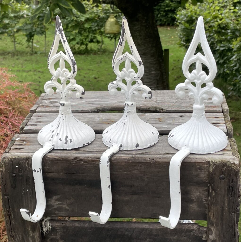 Stocking hanger franse lelie, lange haak, kasthaak, wit XM249 ...